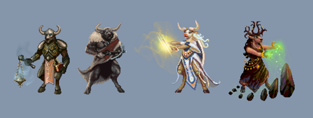 Sprite Art - Blue Box Minotaurs